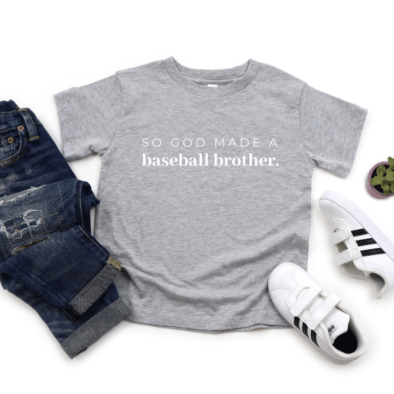 So God Made A Baseball Brother Youth Tee - Her View From Home